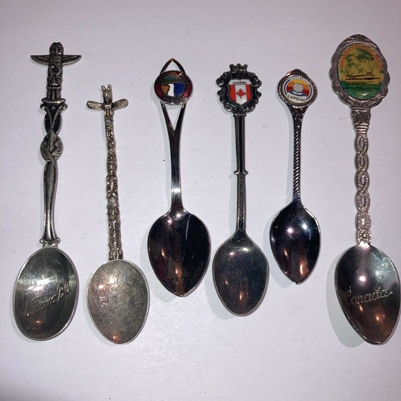 Other | Lot Of 5 Vintage Collectible Souvenir Travel Spoons Canada Bc ...